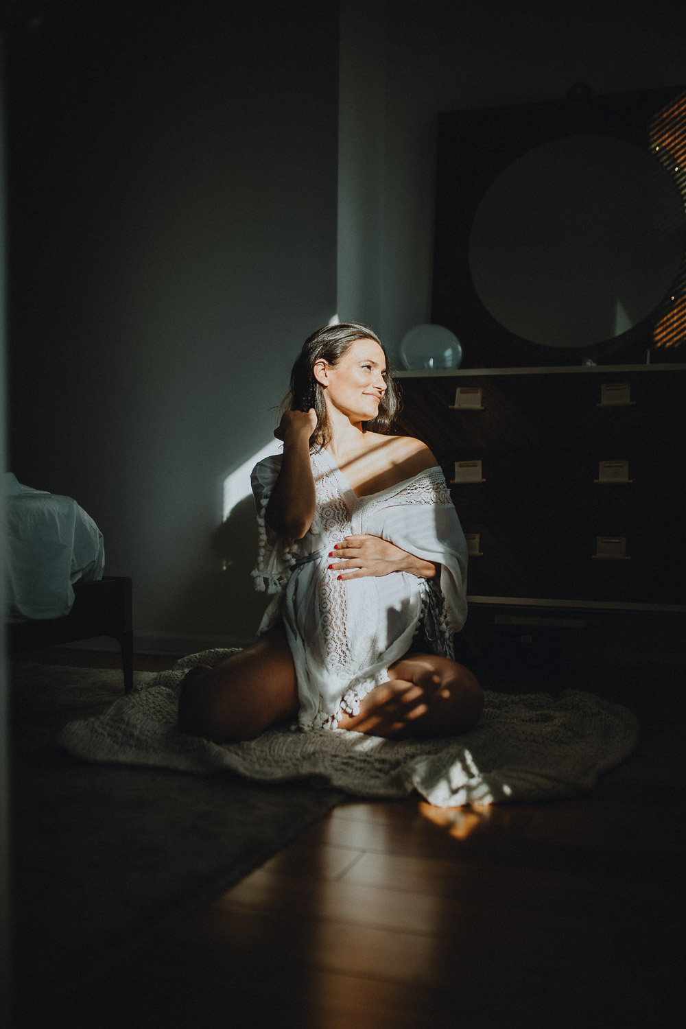 A Maternity Photoshoot At Home in Brooklyn - Lucie B. Photography